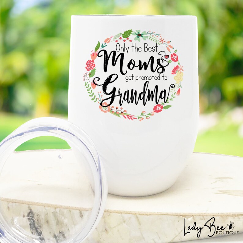 Only The Best Moms Get Promoted To Grandma Coffee Mug Grandma Etsy