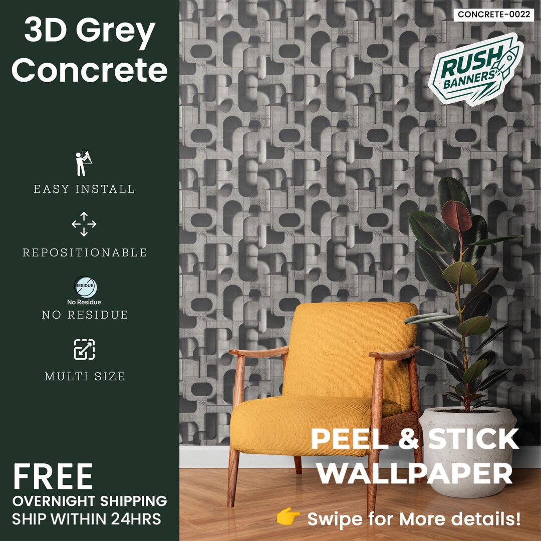 3D Grey Concrete Blocks Wallpaper, Grey Industrial Geometric Wall Mural ...