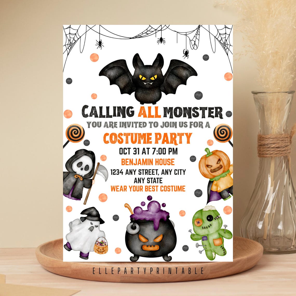 Editable Calling All Monster Invitation Halloween Potluck Invite ...