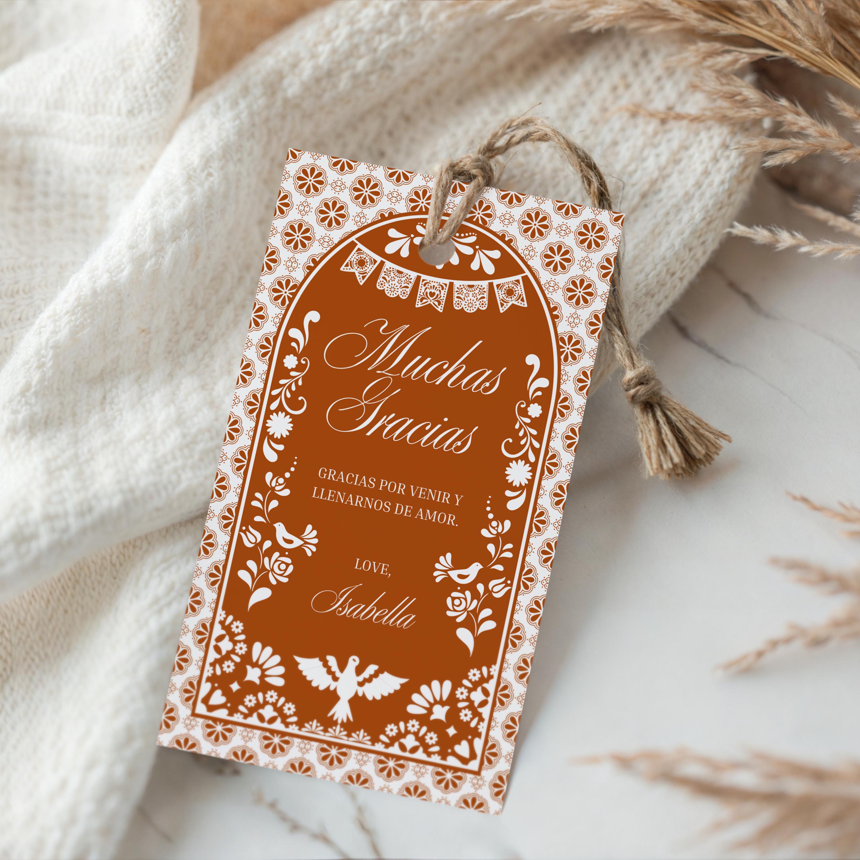 Barro Cielito Lindo Favor Tag Talavera Tags Papel Picado Favor Tag ...