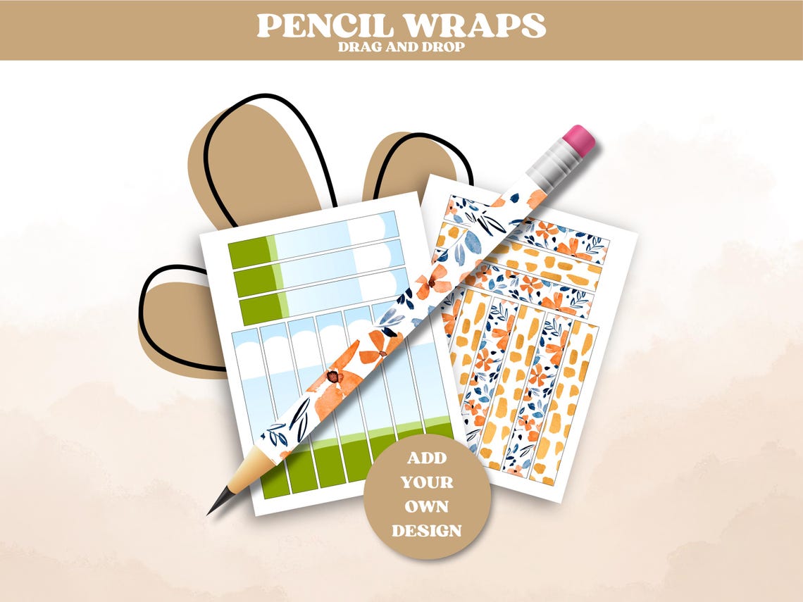 Pencil Wrap Bundle Template, Back to School Pencil Wrap for Students ...