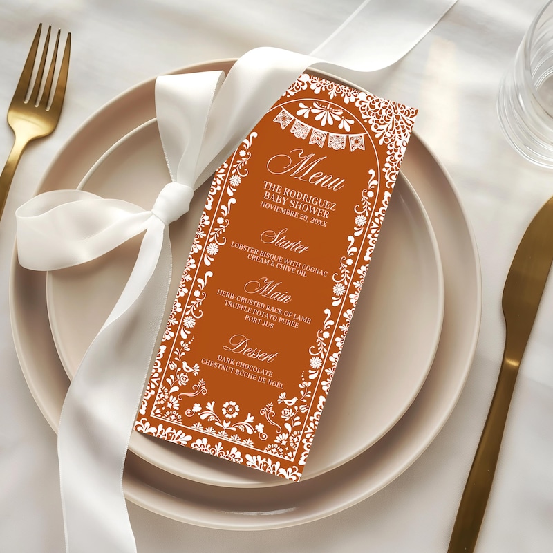 Spanish Themed Menu Cards - Etsy