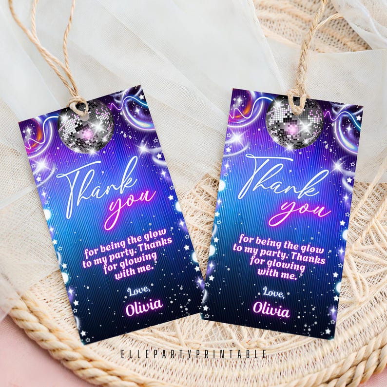 Editable Glow Disco Party Invitation Neon Glow Dance Party Lets Glow ...
