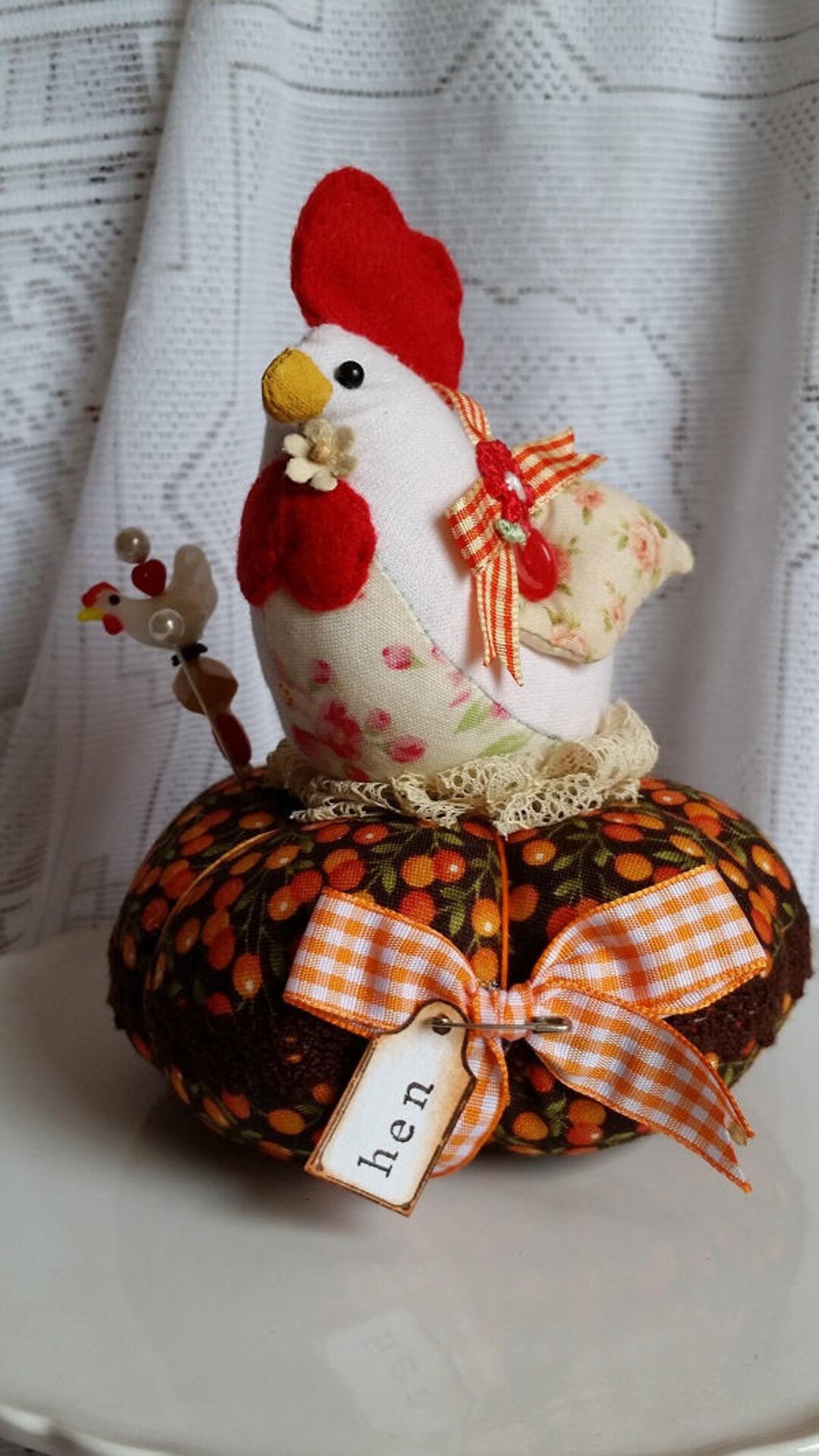 Made to Order White Hen Pin Cushion - Etsy
