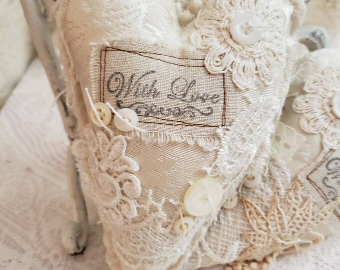 Prim Heart 2 in Natural Colors Pillow Bowl Filler Tier Tray Decor - Etsy