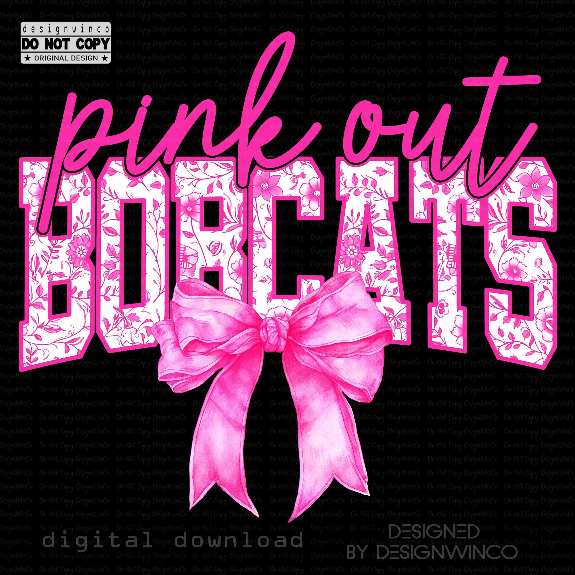Pink Out Bobcats PNG, Breast Cancer Awareness Game Day PNG, School ...