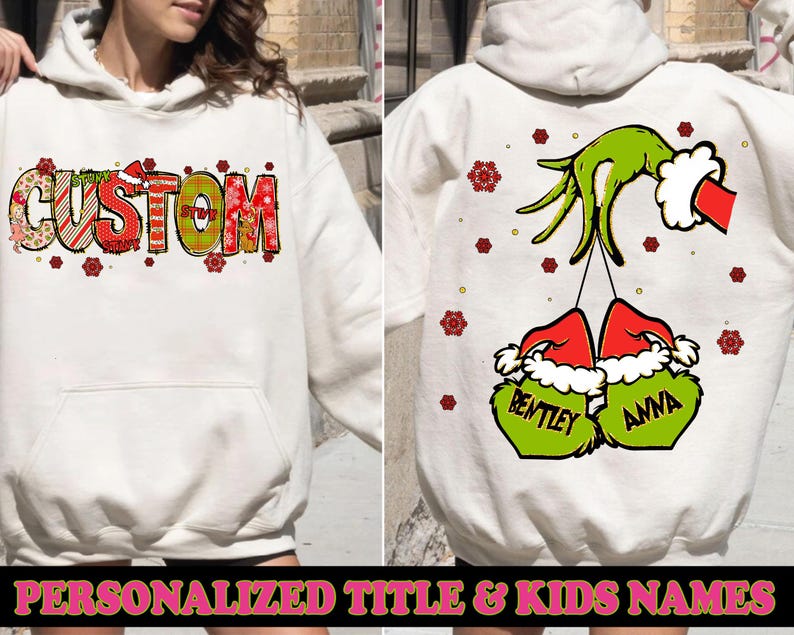 Custom Grinch Family PNG, Personalized Christmas Gift for Grandma Nana ...