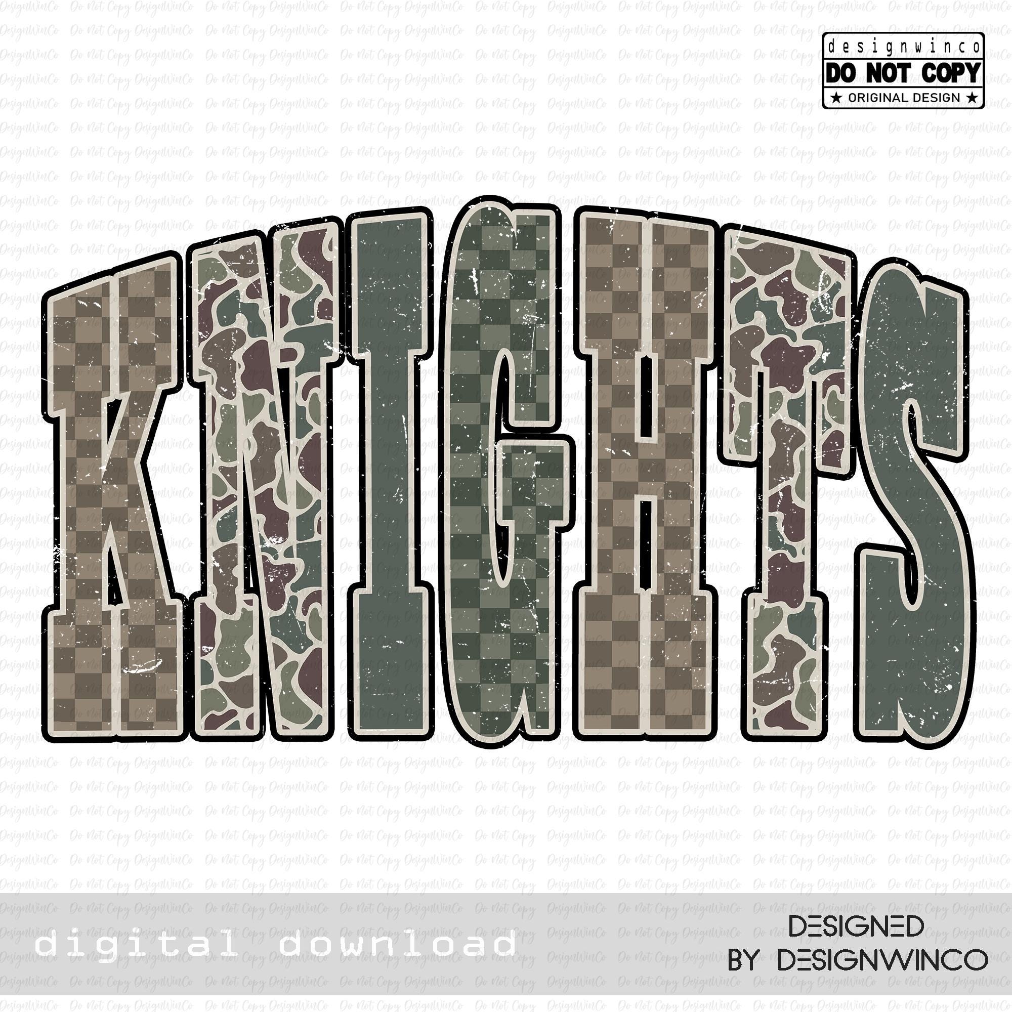 Knights PNG, Camo Mascot Design, Distressed Varsity Team Spirit ...