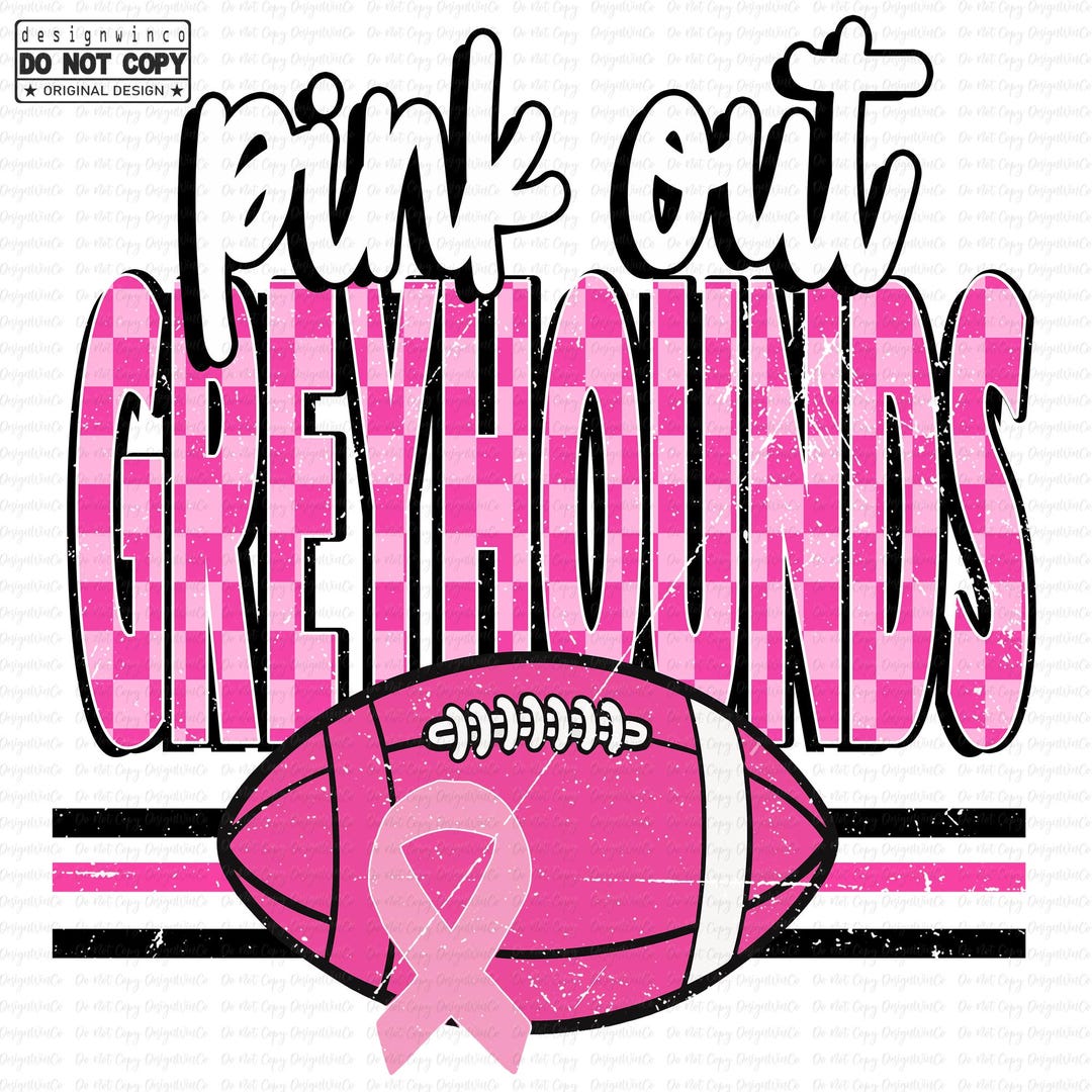 Pink Out Greyhounds Png, Football Pink Out Png, Breast Cancer Awareness ...