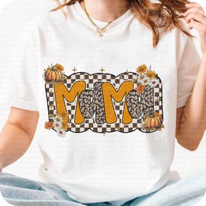 Mama Fall PNG, Leopard Checkerboard Pumpkin PNG, Cute Cozy Autumn Mom ...