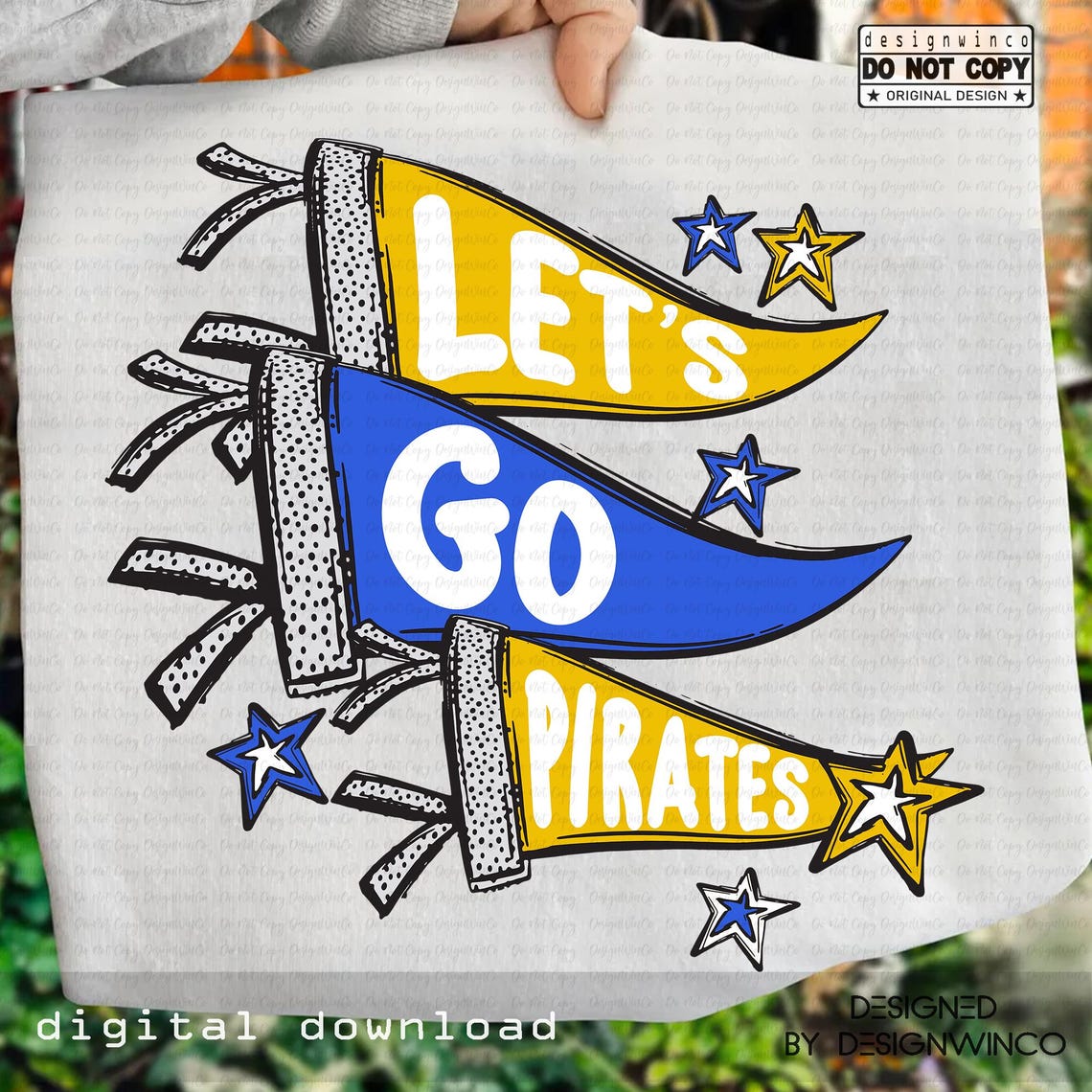 Pirates PNG, Retro Pennant Flag Mascot PNG, Let’s Go Pirates School ...
