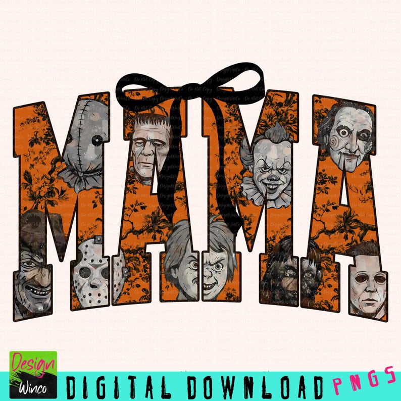 MAMA Horror PNG, Halloween Killer Characters PNG, Funny Mom Gift ...