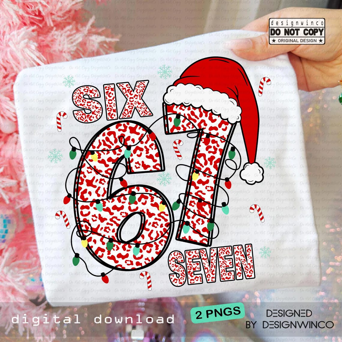 Funny Six Seven Christmas PNG, Santa 67 PNG, 67 PNG, Leopard Print Six ...