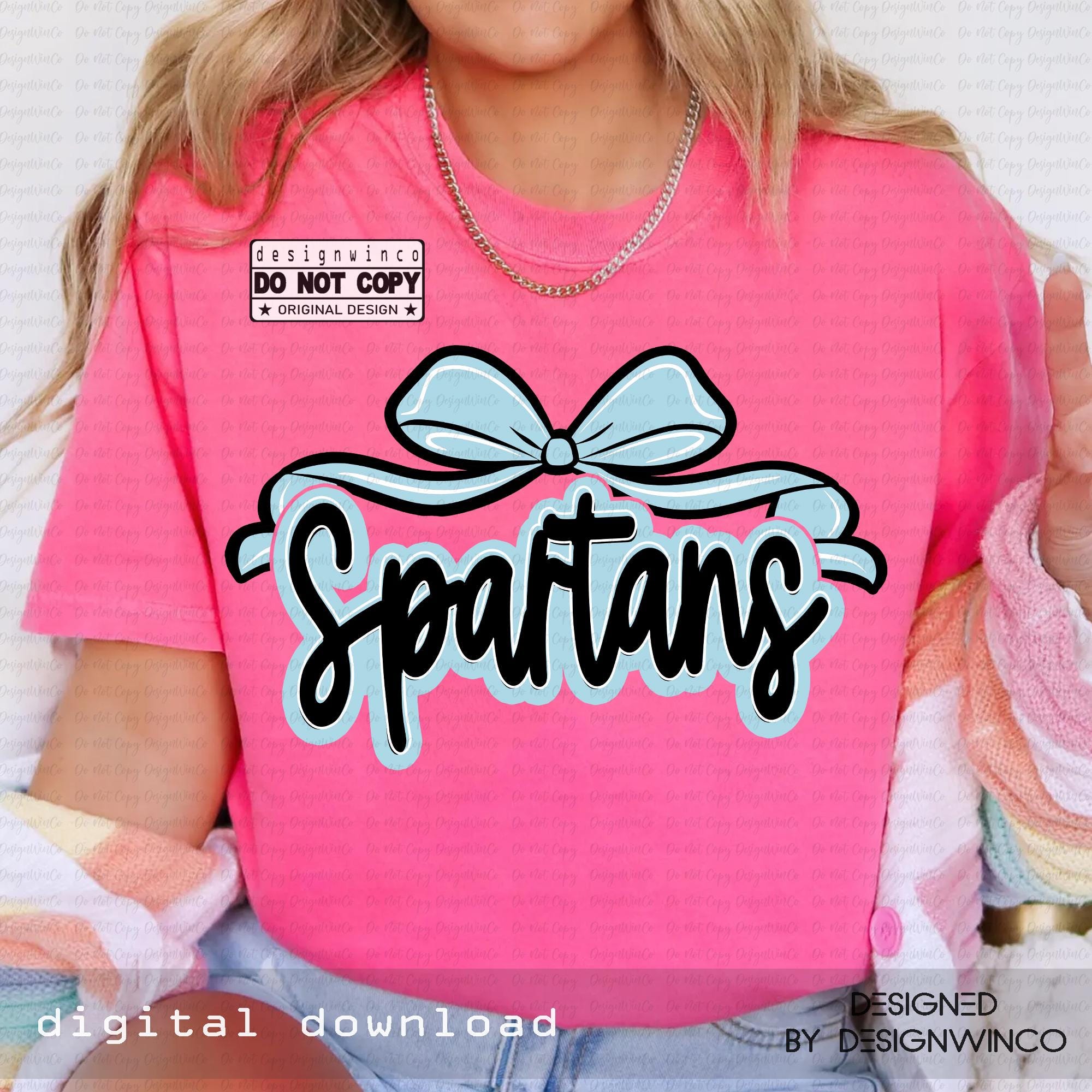Spartans Mascot PNG, Cheer Bow PNG, School Spirit Team Pride Shirt ...