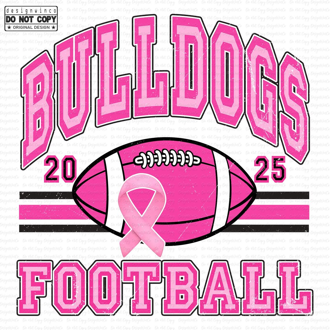 Pink Out Bulldogs PNG, Breast Cancer Awareness PNG, Football Pink Out ...