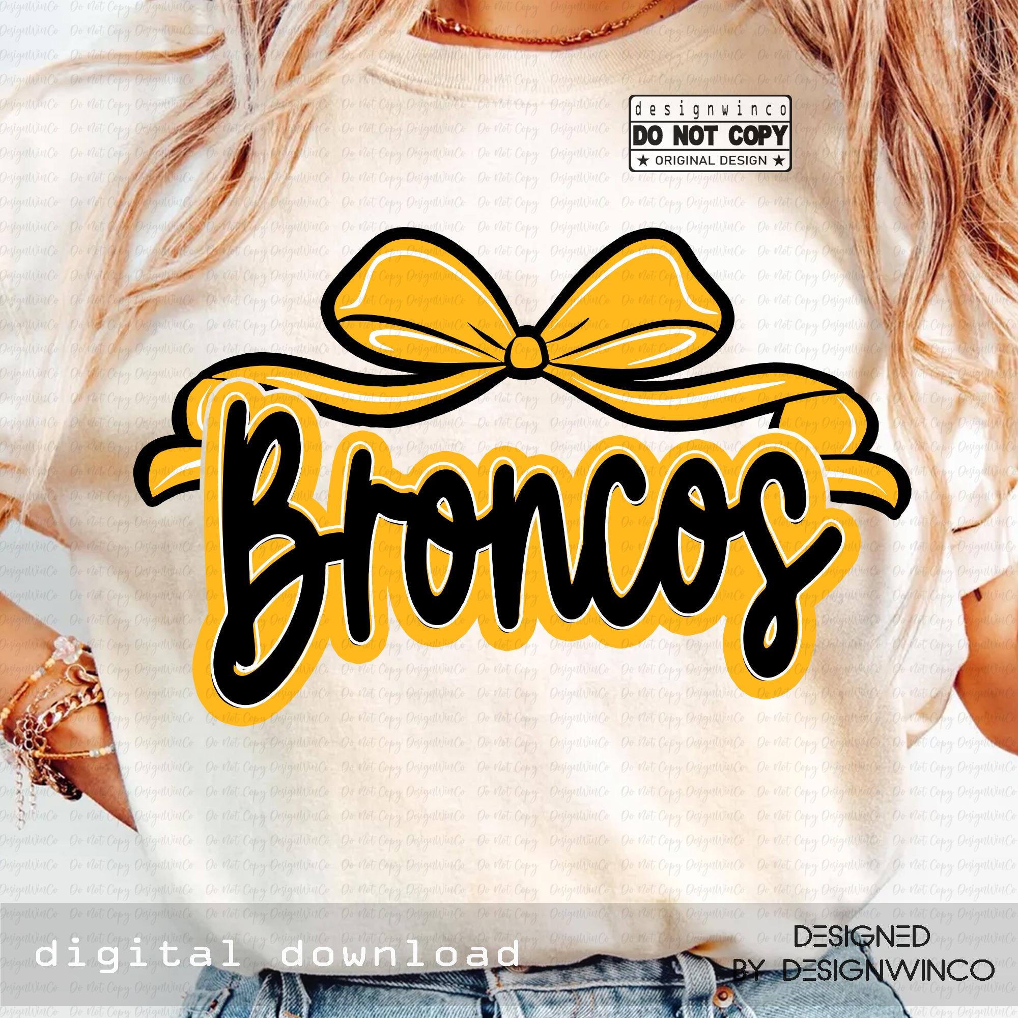 Broncos Mascot PNG, Cheer Bow PNG, School Spirit Team Pride Shirt ...