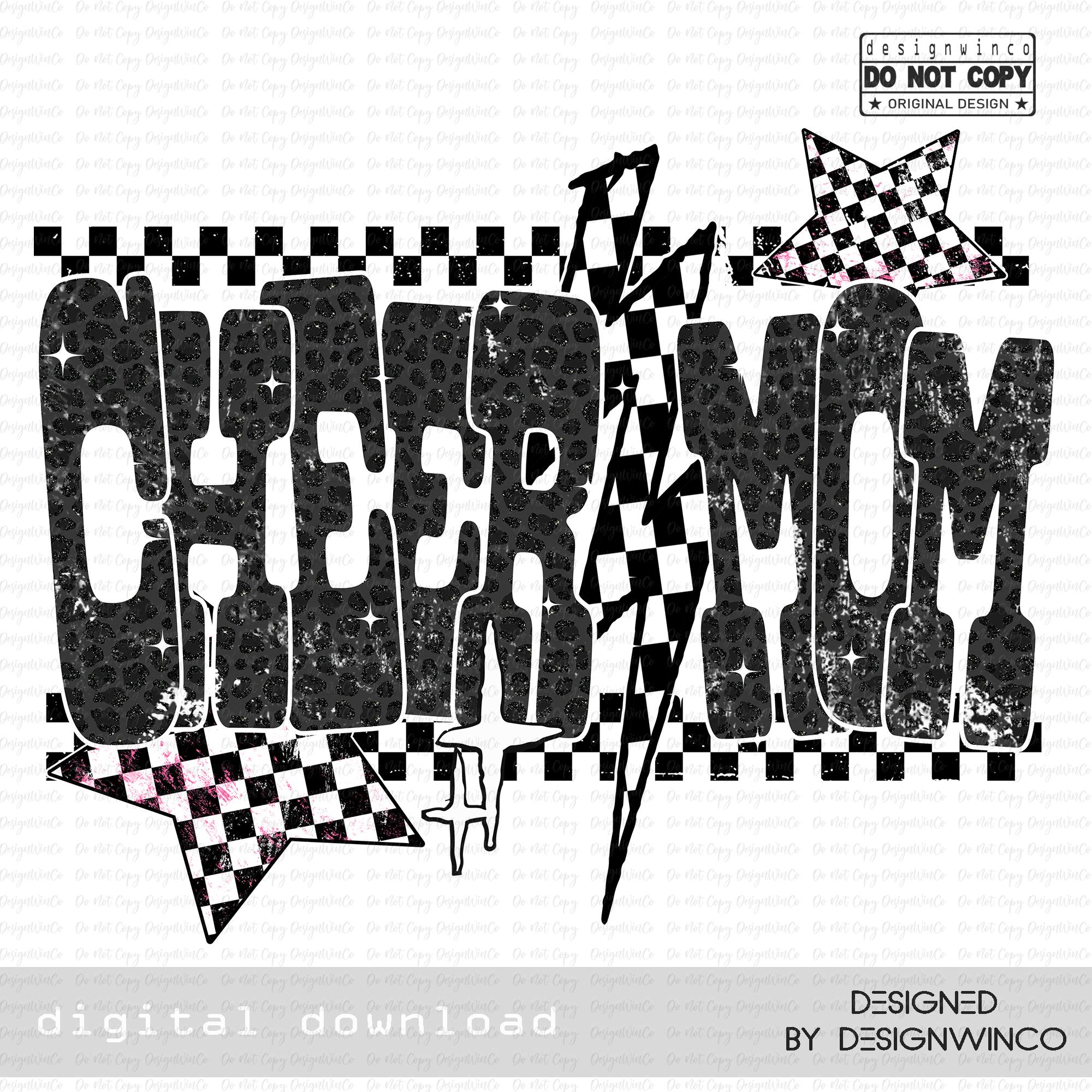 Cheer Mom PNG, Retro Grunge Sublimation Design, Leopard Print ...