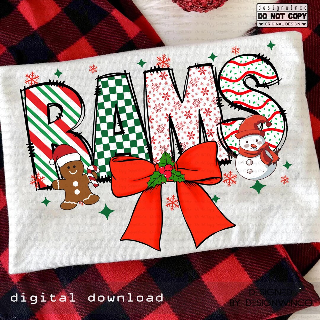 Rams Christmas PNG, Team Spirit School Mascot Holiday Sublimation ...