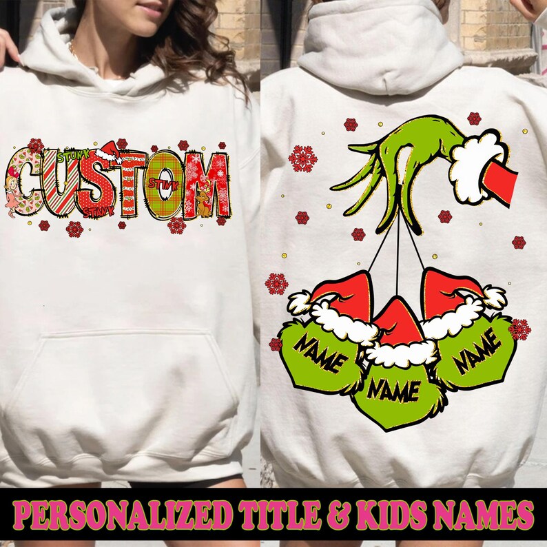 Custom Grinch Family PNG, Personalized Christmas Gift for Grandma Nana ...