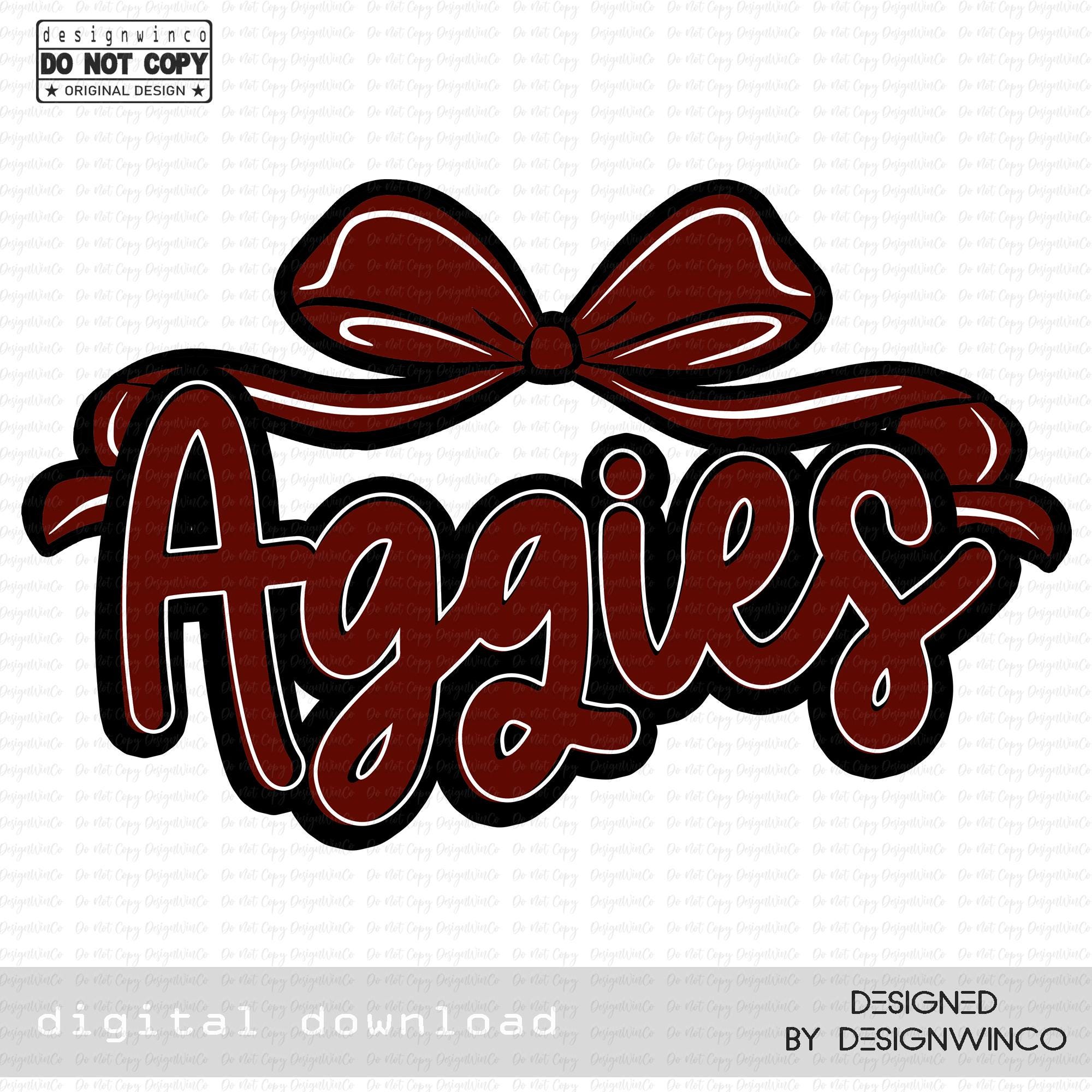 Aggies PNG SVG, School Spirit Bow Mascot Design, Coquette Cheer Team ...