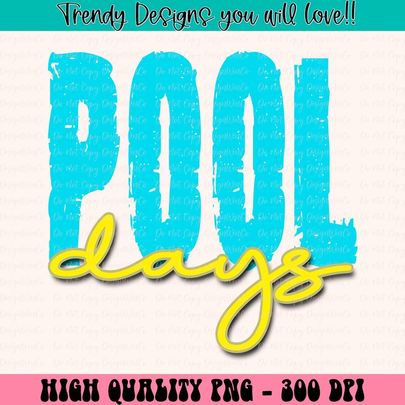 Pool Days PNG, Retro Neon Summer Text PNG, Fun Pool Quote Sublimation ...