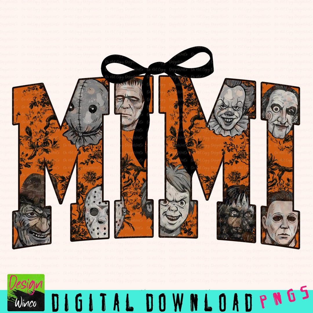 MIMI Halloween PNG, Horror Movie Character PNG, Spooky Grandma Shirt ...