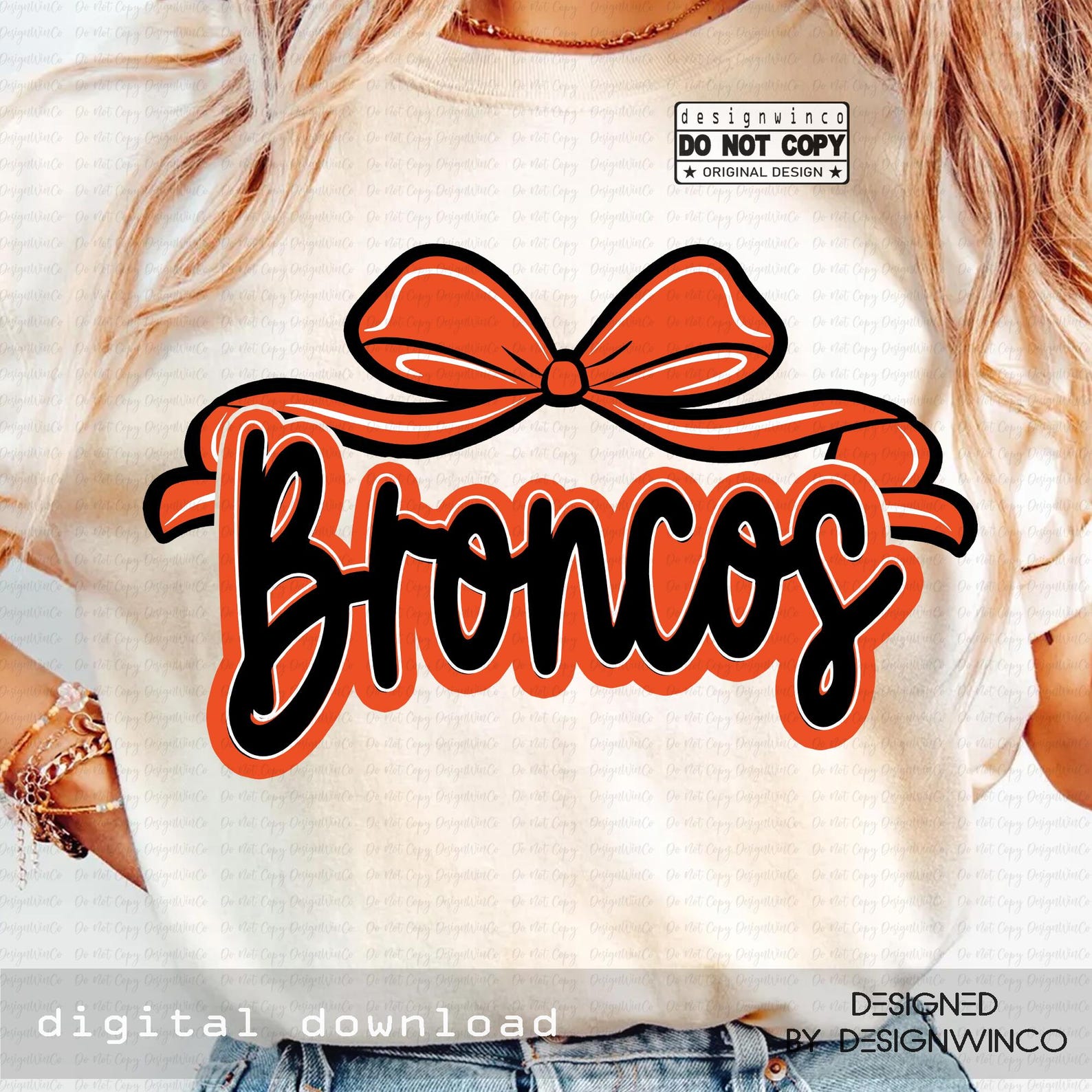 Broncos Mascot PNG, Cheer Bow PNG, School Spirit Team Pride Shirt ...