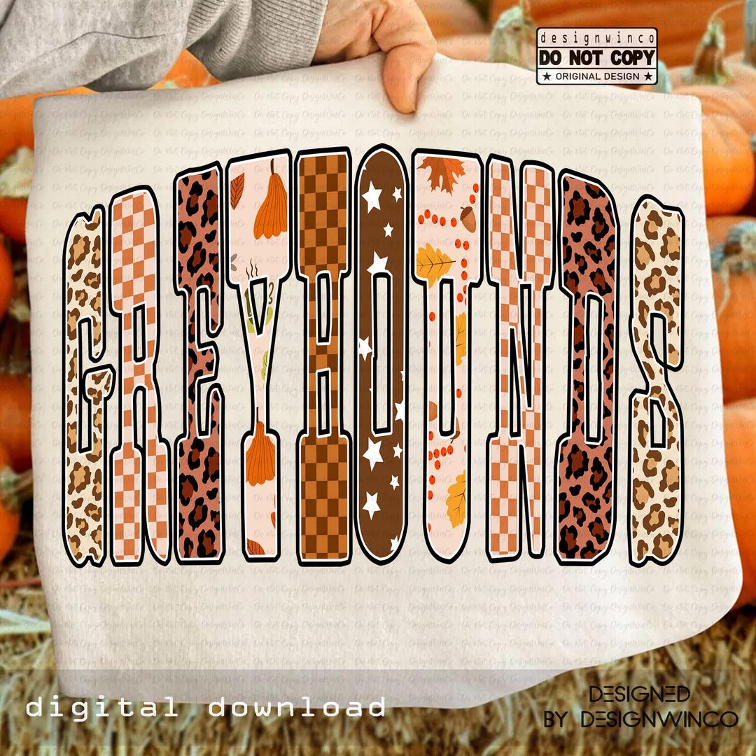 Greyhounds PNG, Retro Patchwork Leopard Checkerboard PNG, Fall Football ...