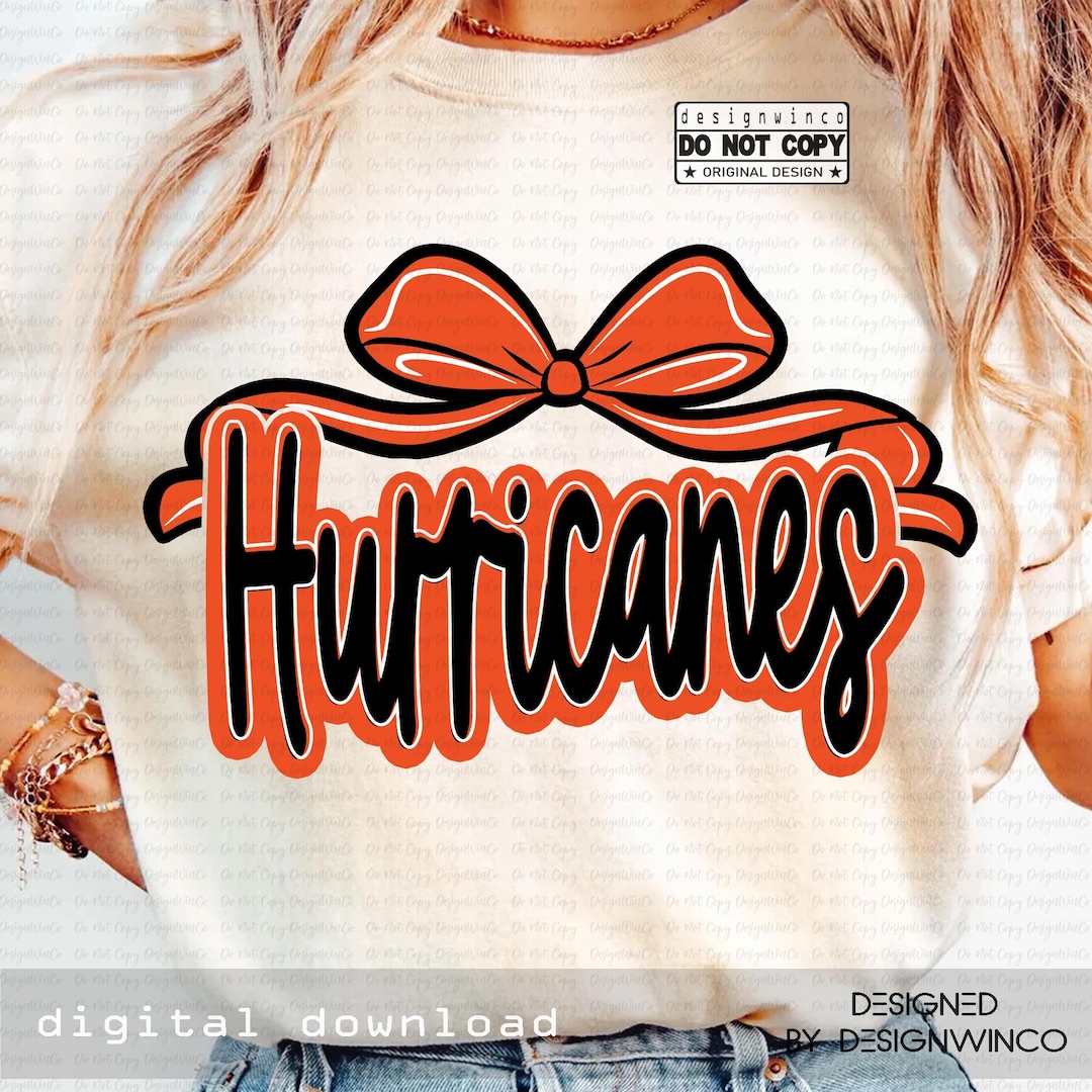 Hurricanes Mascot PNG, Cheer Bow PNG, School Spirit Team Pride Shirt ...
