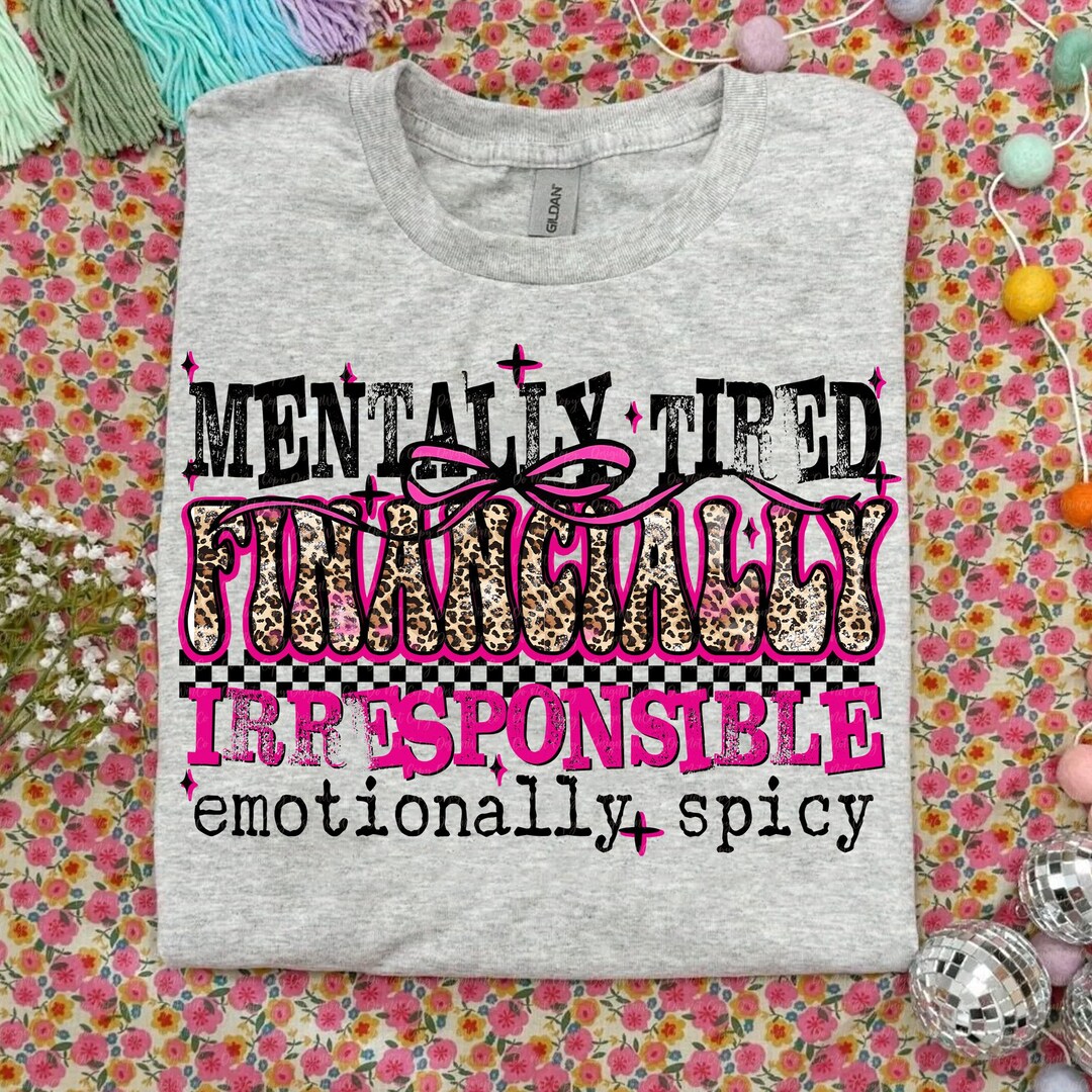 Mentally Tired PNG, Leopard Print Y2K PNG, Emotionally Spicy Funny ...