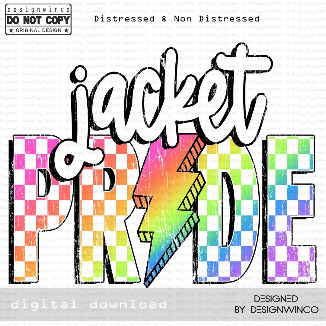Jacket Pride PNG, Checkered Jackets PNG, Retro Sublimation Lightning ...