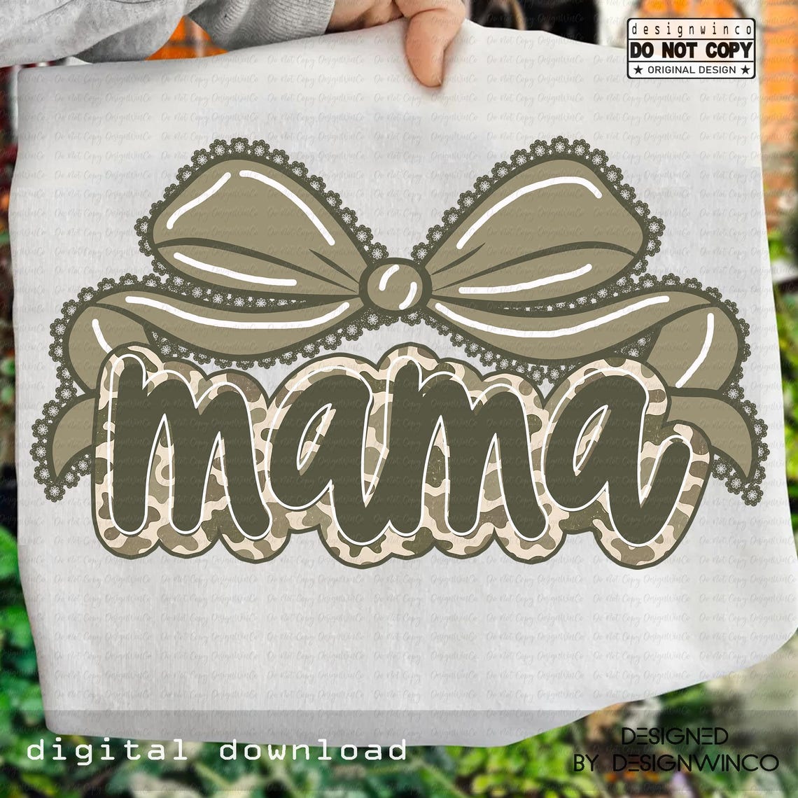 Camo Mama PNG, Lace Bow Mama PNG, Coquette Camouflage Bow Design, Retro ...