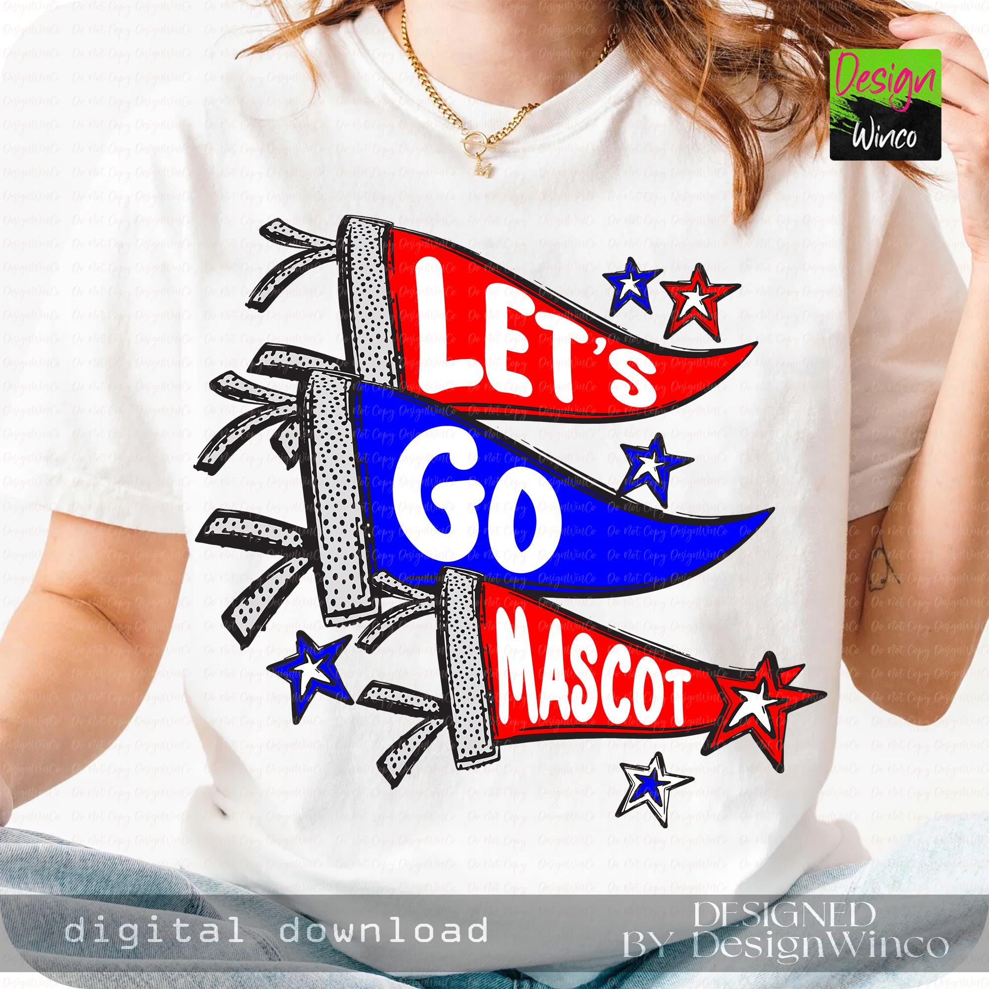 Custom Let’s Go Mascot PNG, Custom Cheer Team PNG, Retro Pennant ...