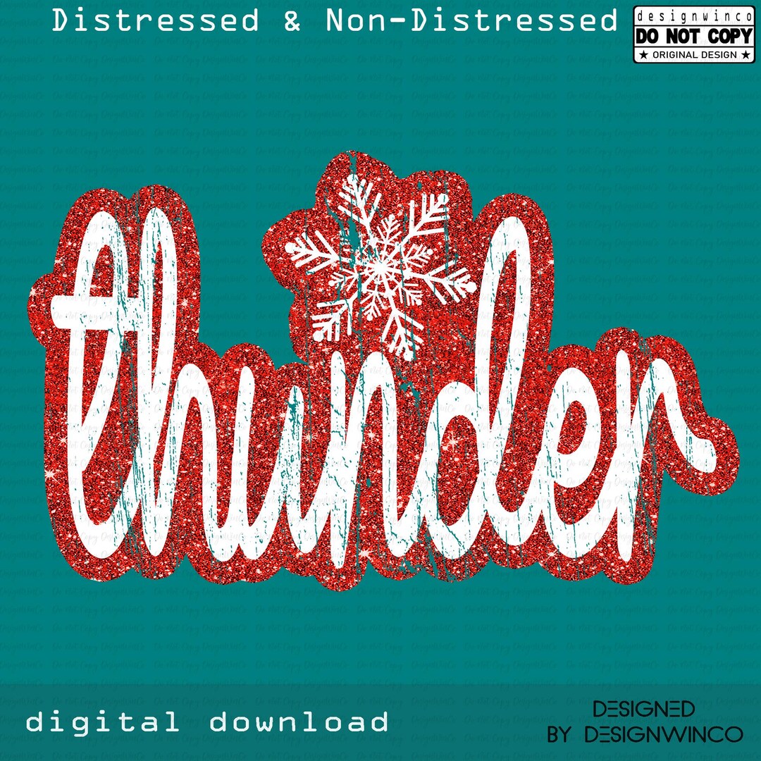 Thunder PNG, Red Glitter Holiday Snowflake Mascot PNG, Retro Distressed ...
