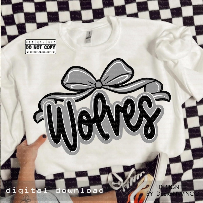 Wolves Mascot PNG, Cheer Bow PNG, School Spirit Team Pride Shirt Design ...