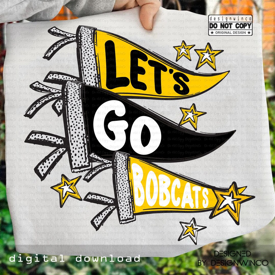 Bobcats PNG, Retro Pennant Flag Mascot PNG, Let’s Go Bobcats School ...