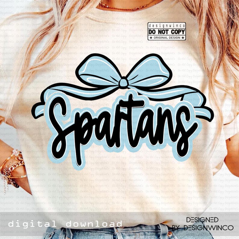 Spartans Mascot PNG, Cheer Bow PNG, School Spirit Team Pride Shirt ...
