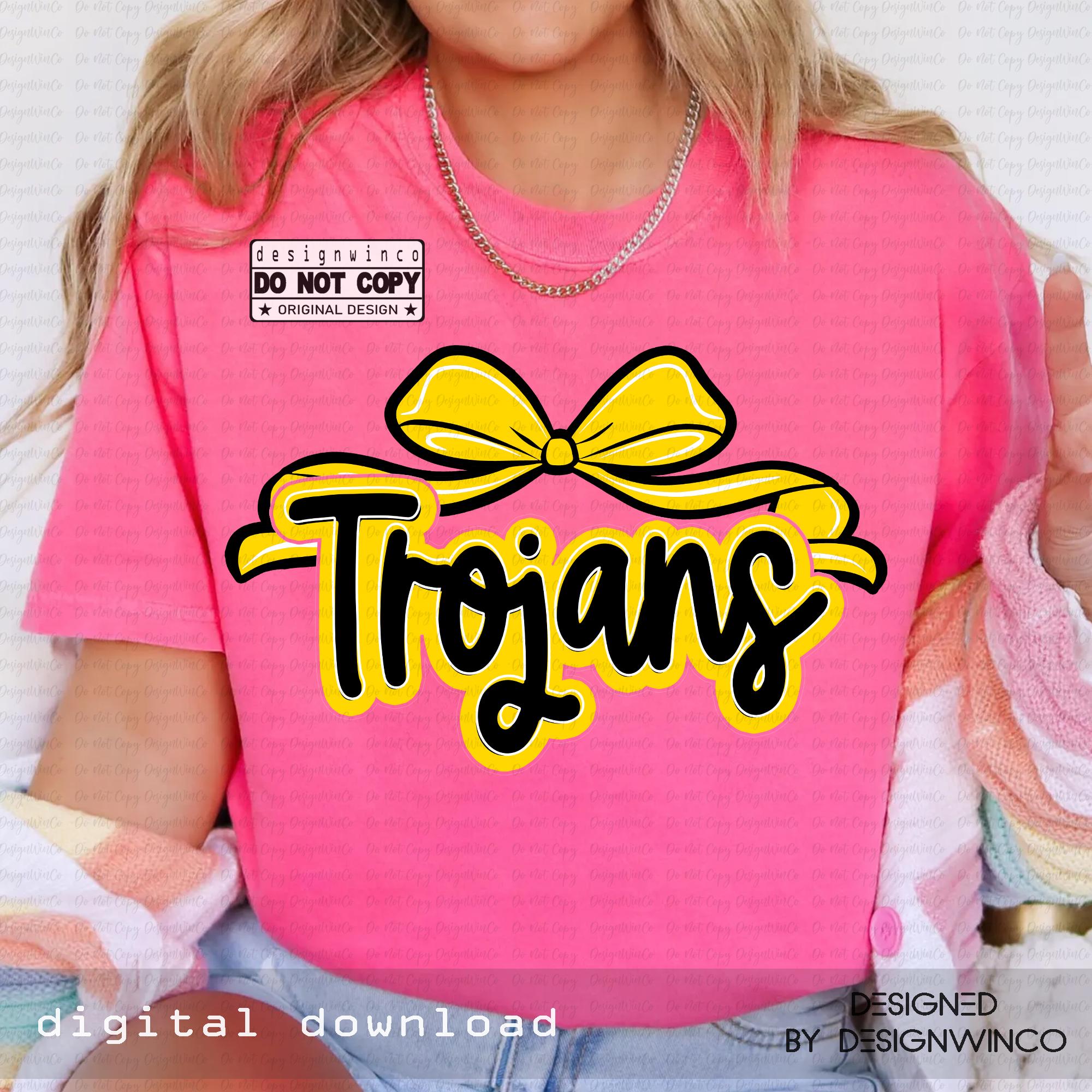 Trojans Mascot PNG, Cheer Bow PNG, School Spirit Team Pride Shirt ...