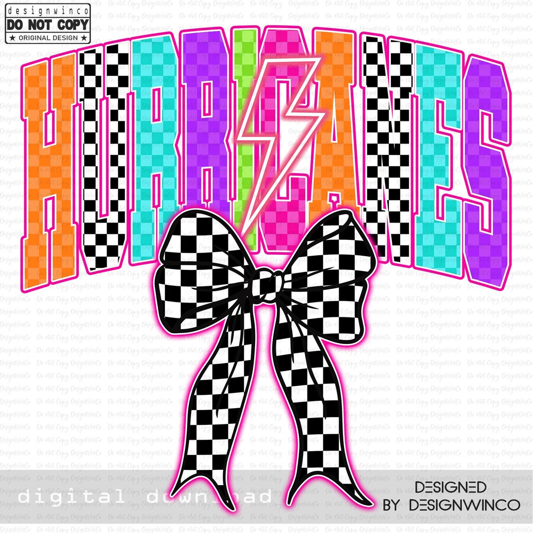 Hurricanes PNG, Checkered Letters and Bow Png,neon Lightning Bolt ...