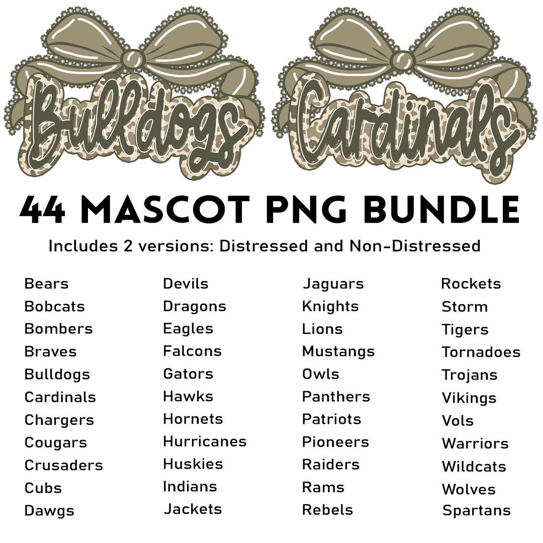 Mascot Bundle PNG, School Spirit Sublimation Designs, Sports Team Pride ...