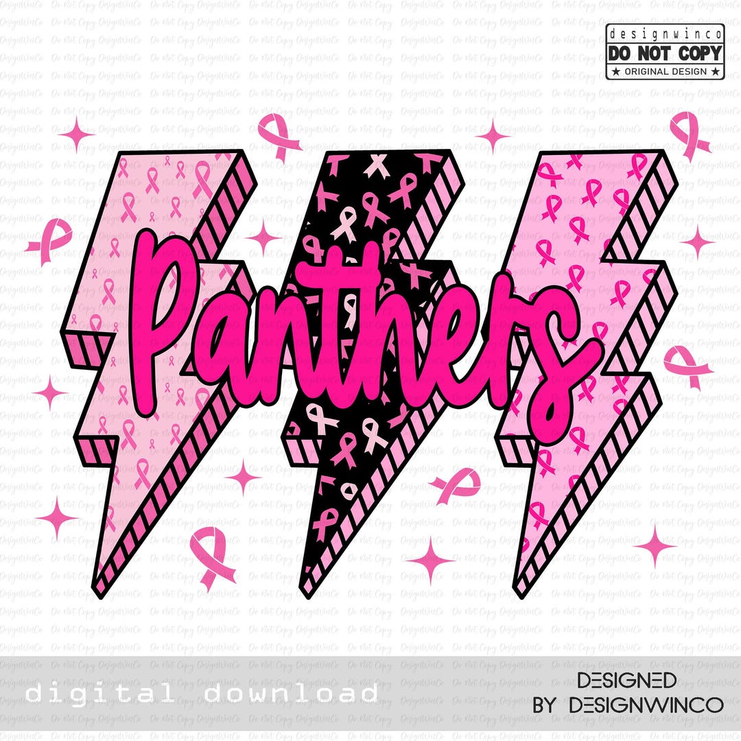 Pink Out Panthers PNG, Breast Cancer Awareness Game Day PNG, Retro ...