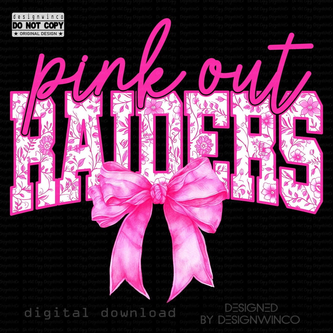 Pink Out Raiders PNG, Breast Cancer Awareness Game Day PNG, School ...