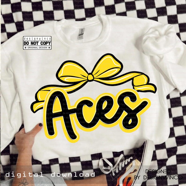 Aces Mascot PNG, Cheer Bow PNG, School Spirit Team Pride Shirt Design ...
