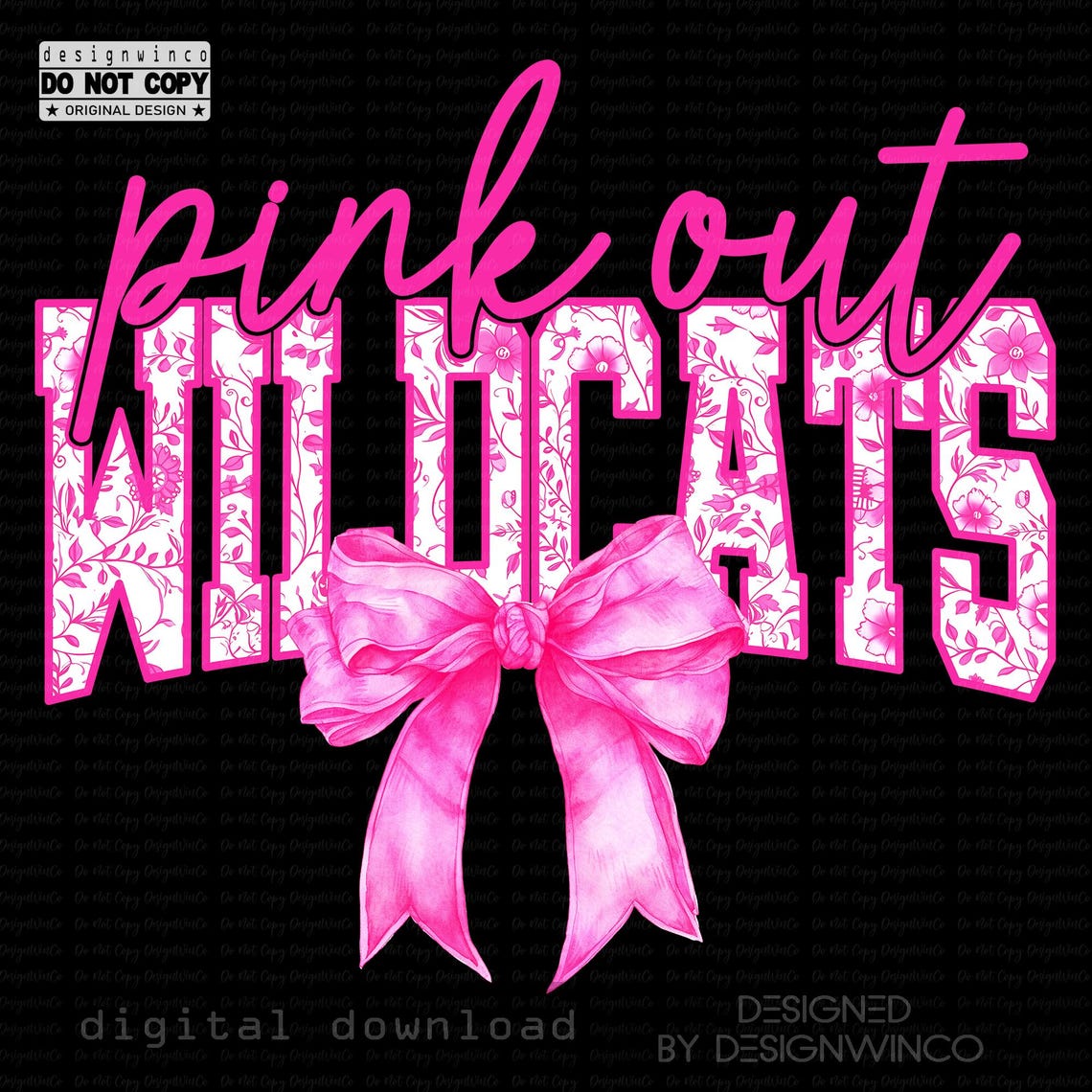 Pink Out Wildcats PNG, Breast Cancer Awareness Game Day PNG, School ...