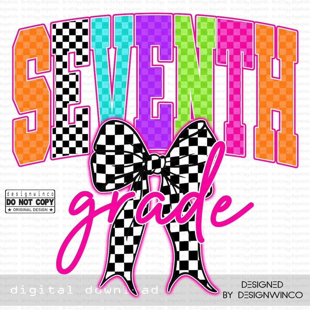 Seventh Grade PNG, 7th Grade Back to School Shirt Design, Coquette Girl ...