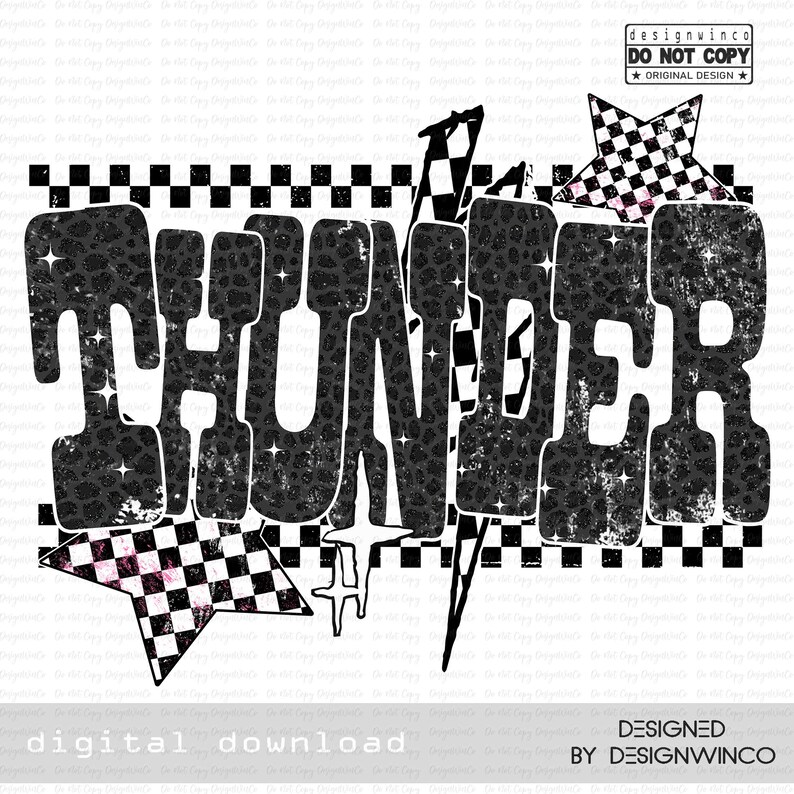Thunder Mascot PNG, Leopard Checkered Star Varsity Letters PNG, School ...