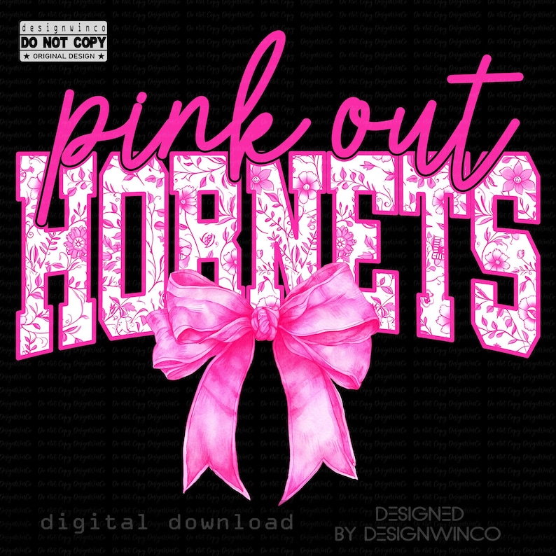 Pink Out Hornets PNG, Breast Cancer Awareness Game Day PNG, School ...