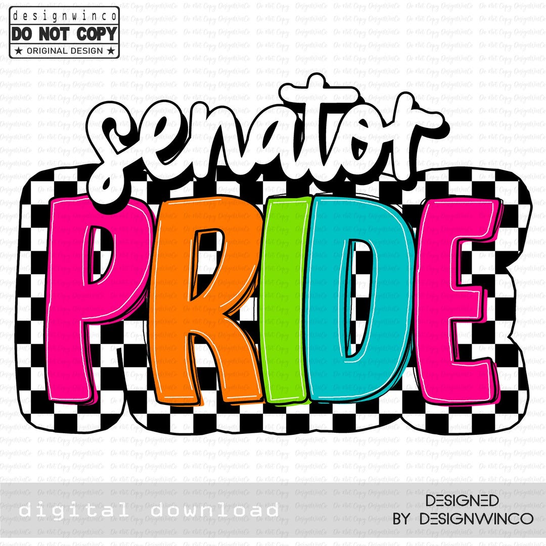 Senator Pride PNG Digital Download, Retro Checkerboard Mascot Design ...