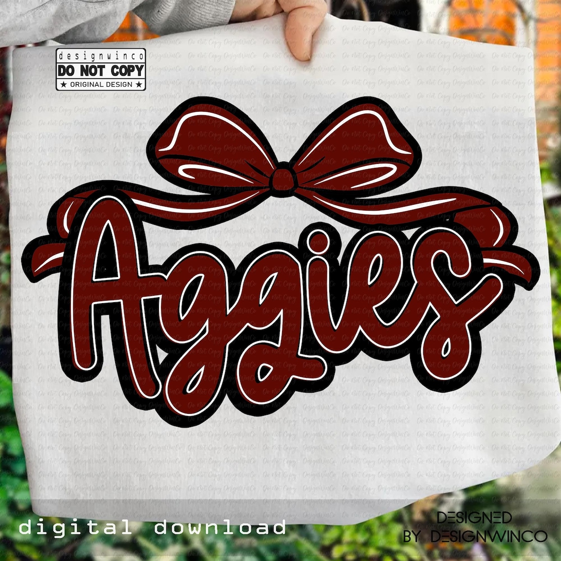 Aggies PNG SVG, School Spirit Bow Mascot Design, Coquette Cheer Team ...