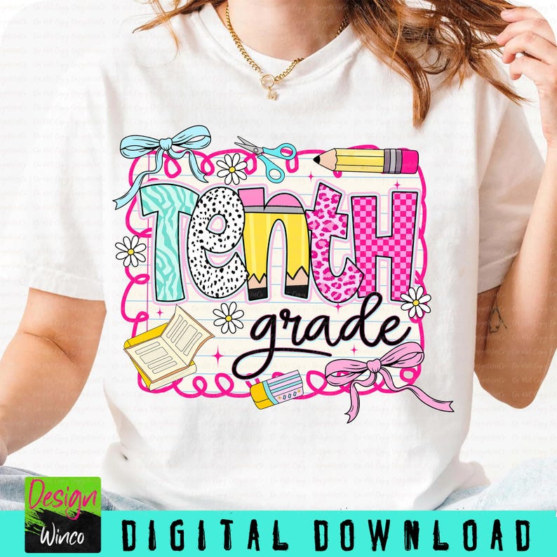 Tenth Grade PNG, Pencil Doodle Bow PNG, Cute Leopard Zebra Pattern PNG ...